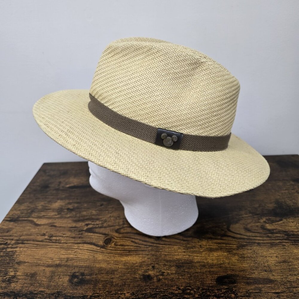 Disney Wicker Straw Fedora Hat Mickey Mouse Icon Band… - Gem